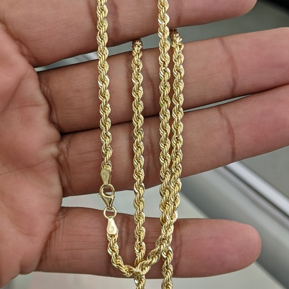 Unbrand | Jewelry | 4kt Real Gold Rope Chain 3mm 2 Inches | Poshmark